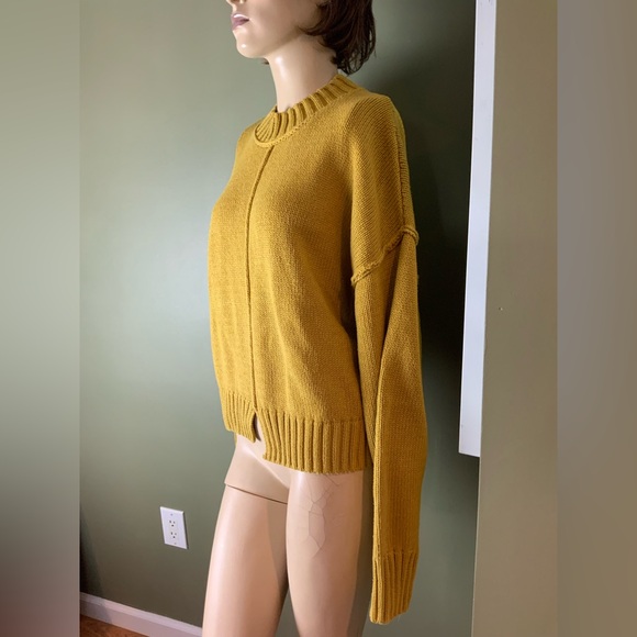 Zara | Sweaters | Zara Golden Yellow Crew Neck Sweater Large | Poshmark